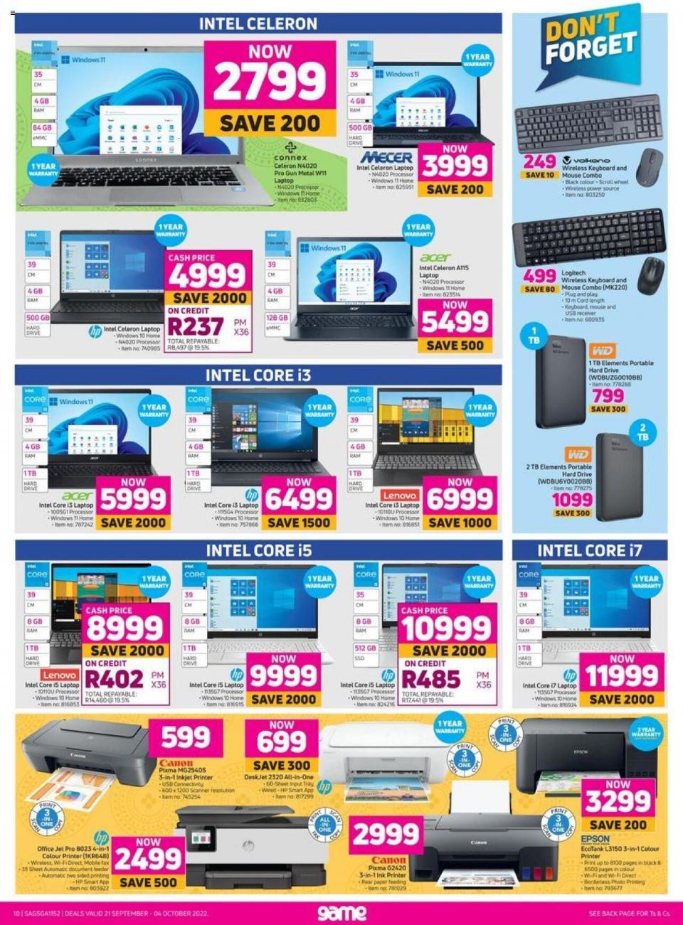 Game Specials 21 Sep 2022 | Game Catalogue | Game Store Specials
